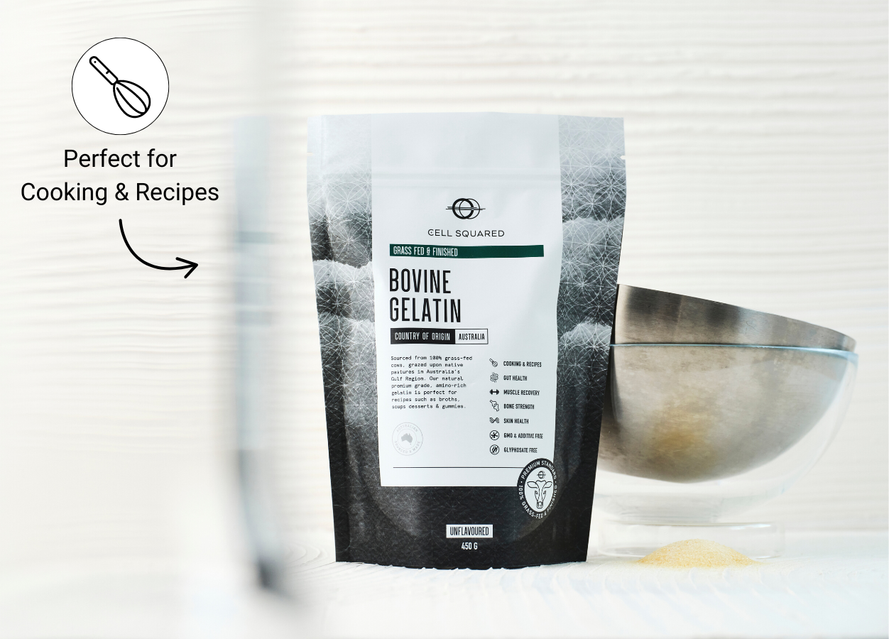 Grass Fed Bovine Beef Gelatin Powder | 100% Natural & Unflavoured ...