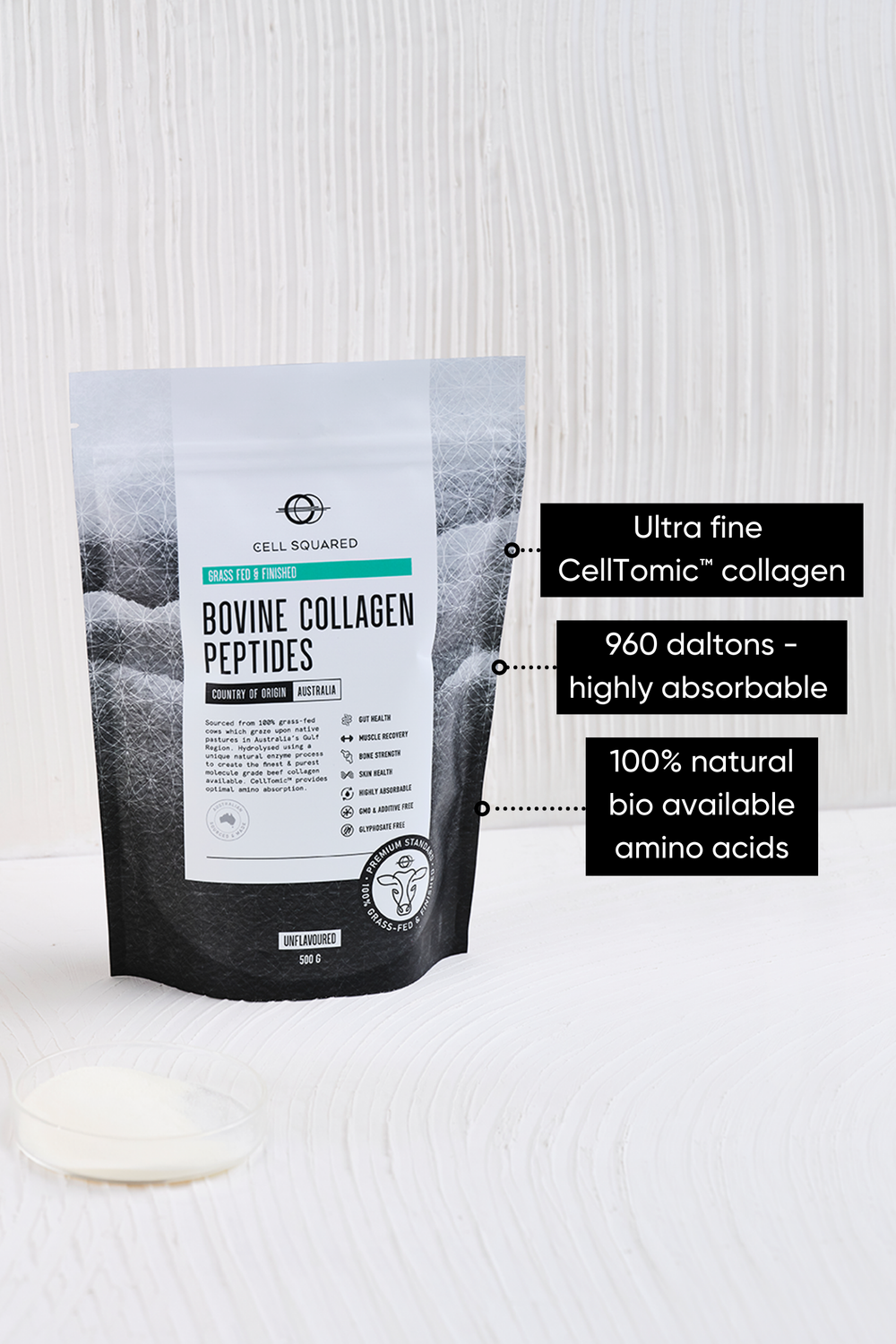 Grass Fed Hydrolysed Bovine Collagen Peptides | Cell Squared Australia