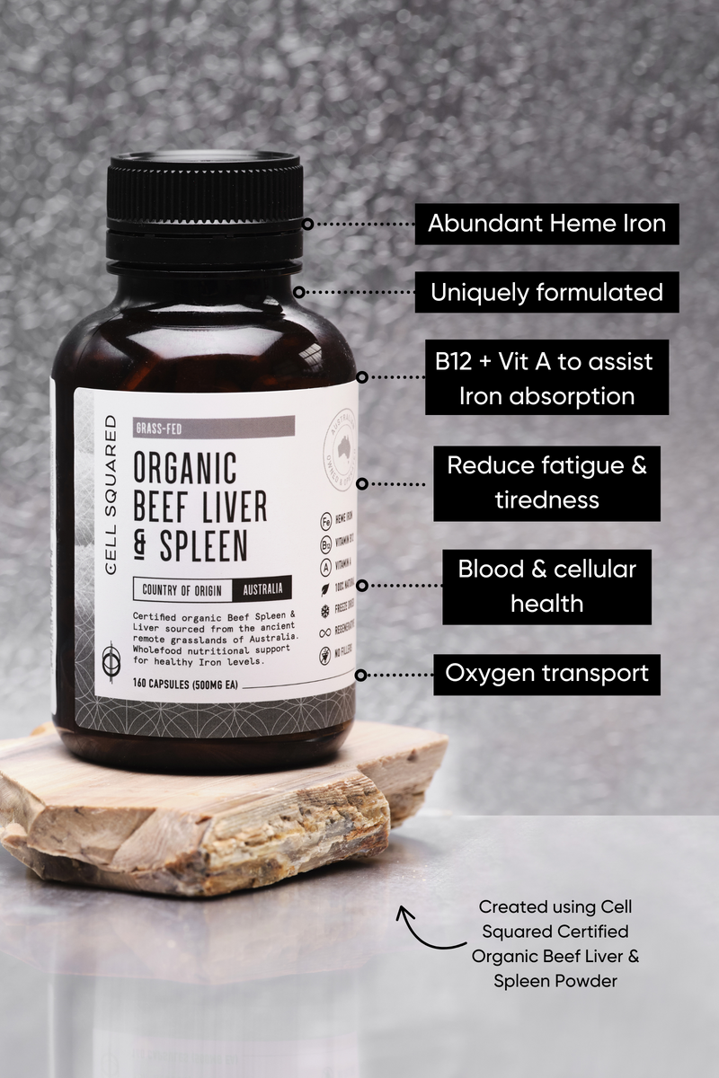 Shop Organic Grass Fed Beef Liver & Spleen Capsules Online | Cell Squared
